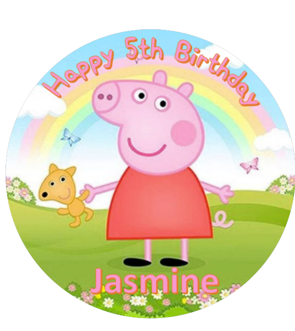 Peppa Pig - Custom Edible Image Cake Topper | The Cookie Spot